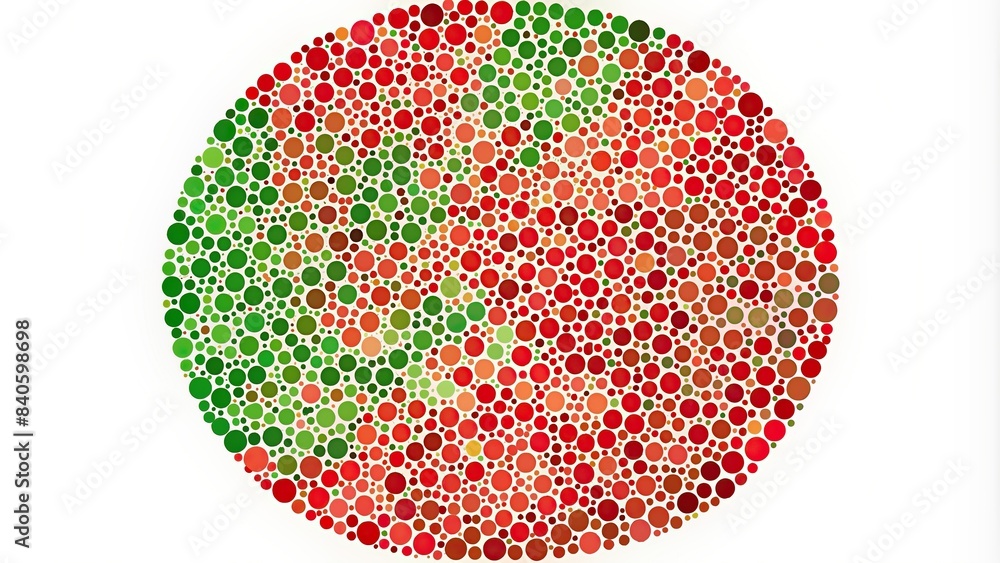 Color blind test with red and green elements, red, green, color blind ...