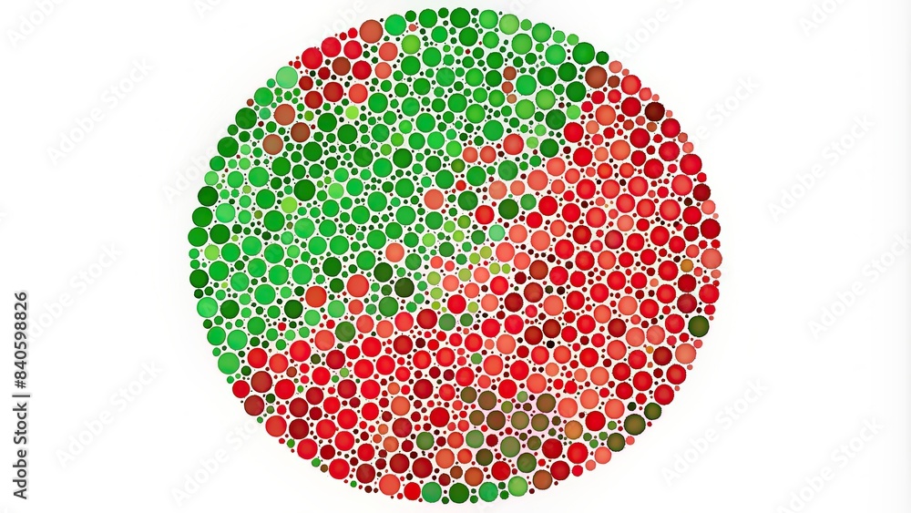 Color blind test with red and green elements, red, green, color blind ...