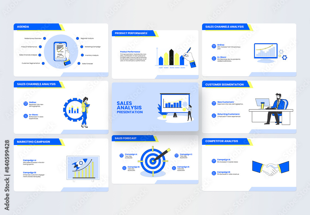 Sales Analysis Presentation Design Layout Stock Template | Adobe Stock