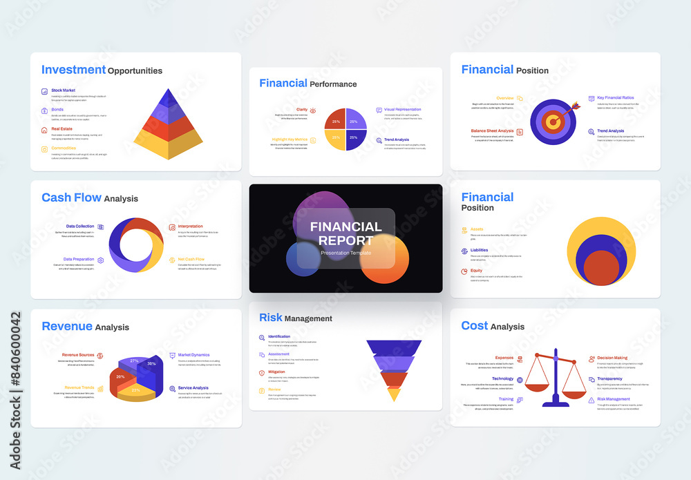 Financial Report Presentation Template Stock Template | Adobe Stock