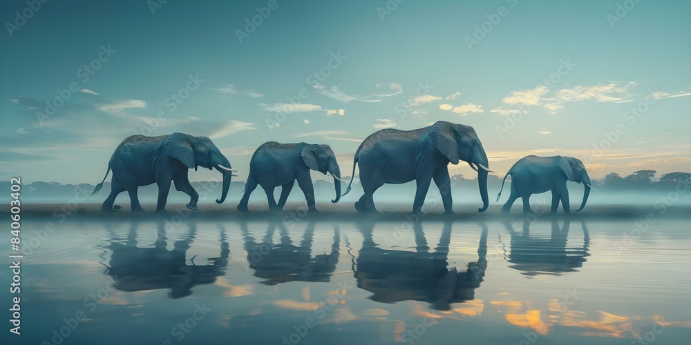 Elephants migrating in response to food and water scarcity caused by ...