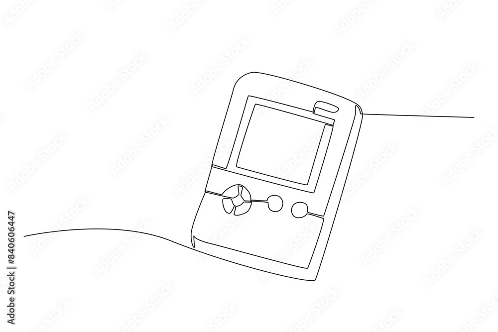 Continuous one line drawing of Game boy. Modern continuous line draw ...