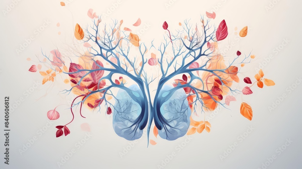 Thorax anatomy flat design top view medical theme cartoon drawing ...