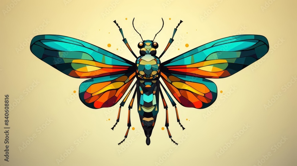 Thorax insect anatomy flat design side view nature theme cartoon ...