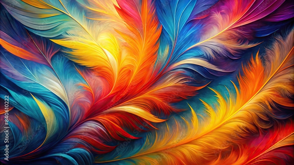 Colorful abstract painting of a phoenix feather background, phoenix ...