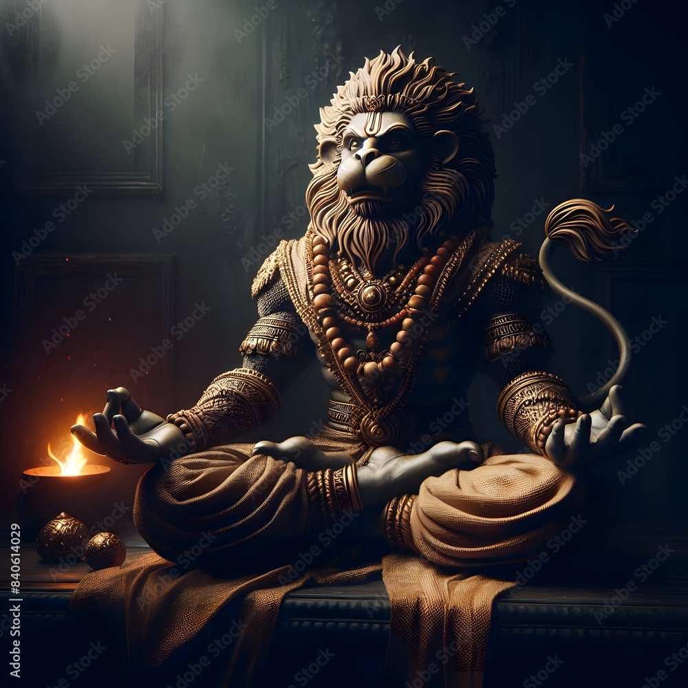 Lord Hanuman | Hanuman Jayaniti | Meditation Stock Illustration | Adobe ...