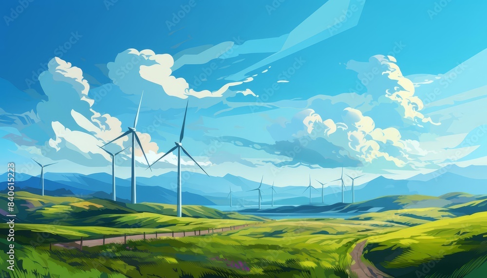 Wind pollination flat design front view agriculture cartoon drawing ...