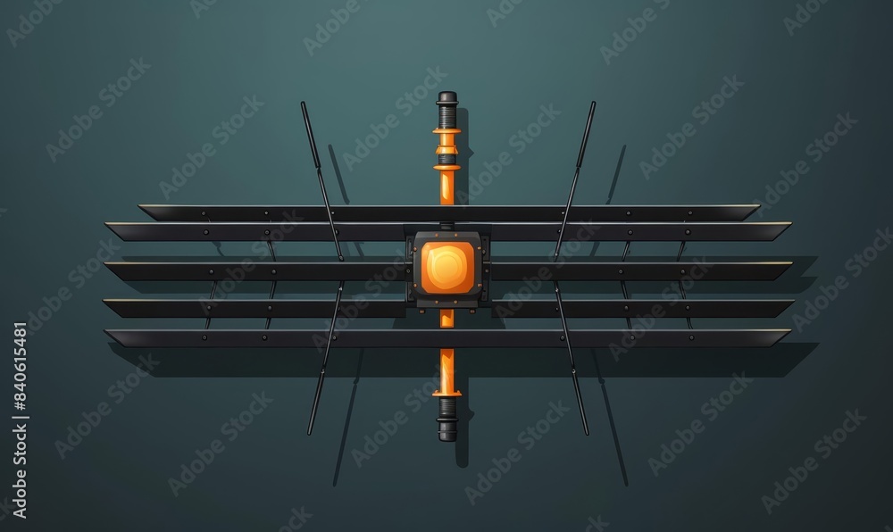 Yagi antenna flat design top view directional antenna animation vivid ...