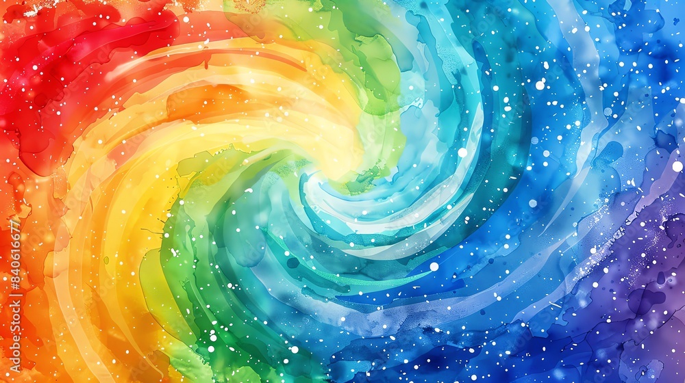 Elegant watercolor rainbow with soft transitions, ideal for creating ...