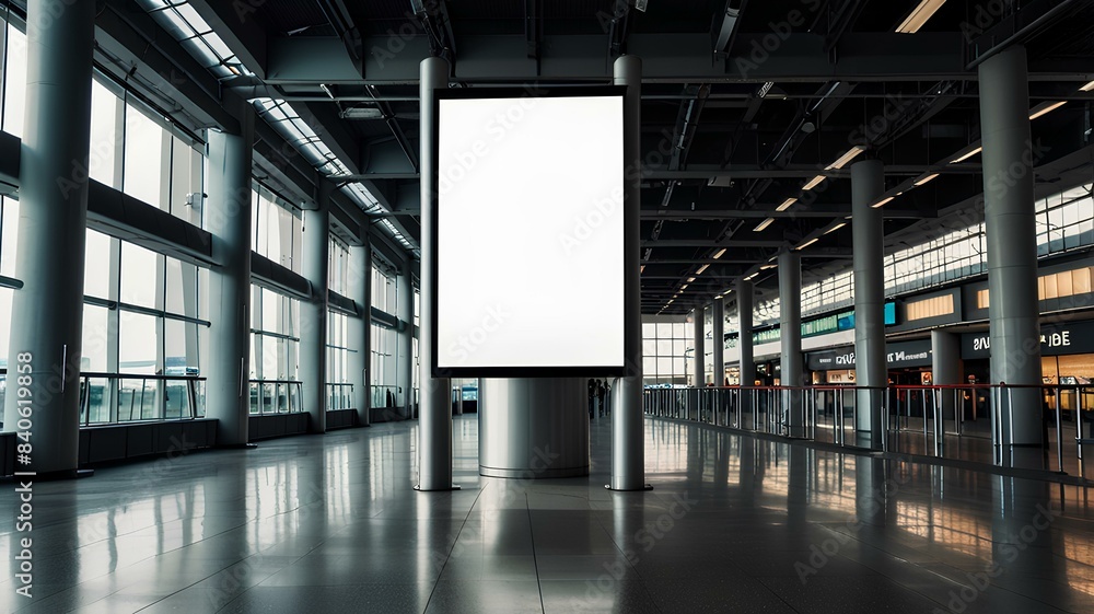 Blank billboard posters in the airport,Empty advertising billboard at ...