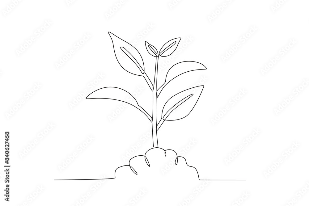 Continuous one line drawing of Tree, international tree concept. Modern ...