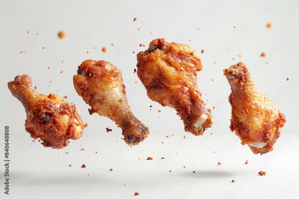 This high-resolution stock photo features five golden fried chicken ...