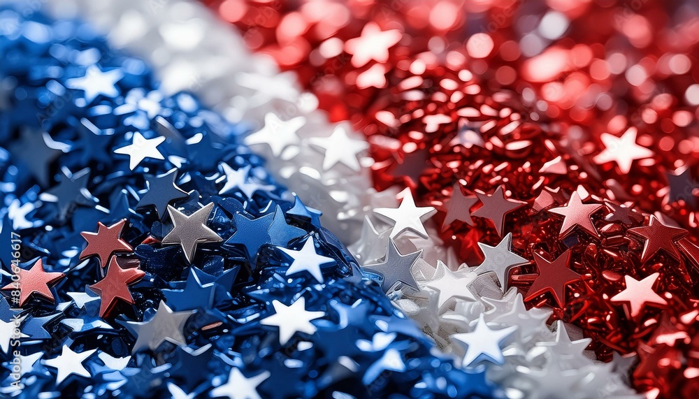 Abstract patriotic red white and blue glitter sparkle background for ...