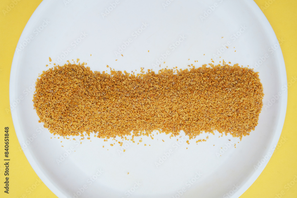 Split fenugreek seeds, known as Methi Kuria, are cracked fenugreek ...