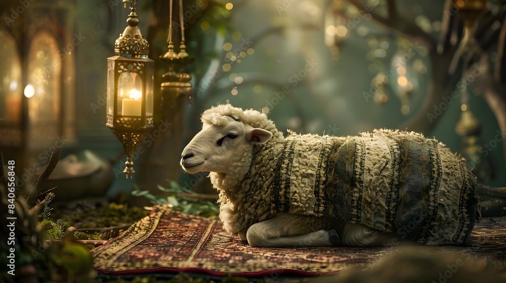 sheep latern islamic decoration mosque Eid al-Adha Mubarak holiday a ...