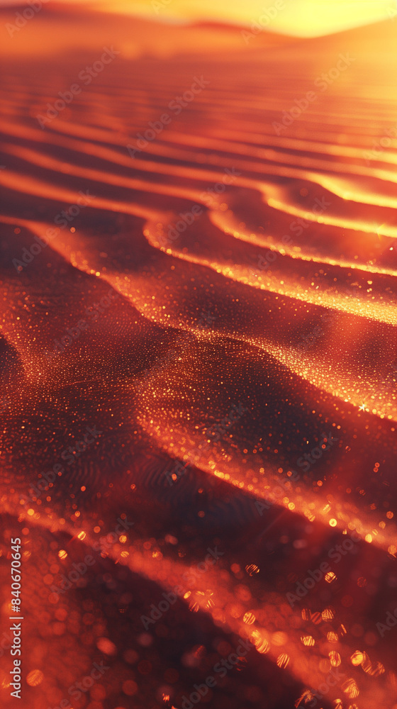 Photorealistic red sand texture from a desert at sunset, capturing the ...