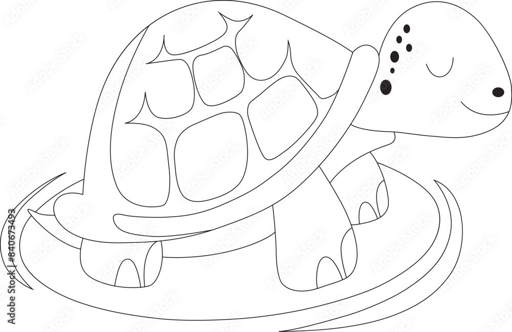 cute tortoise coloring page for kids Stock Vector | Adobe Stock