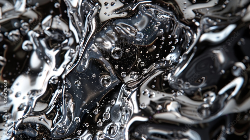 Tiny bubbles and air pockets are ped beneath the smooth surface of this ...