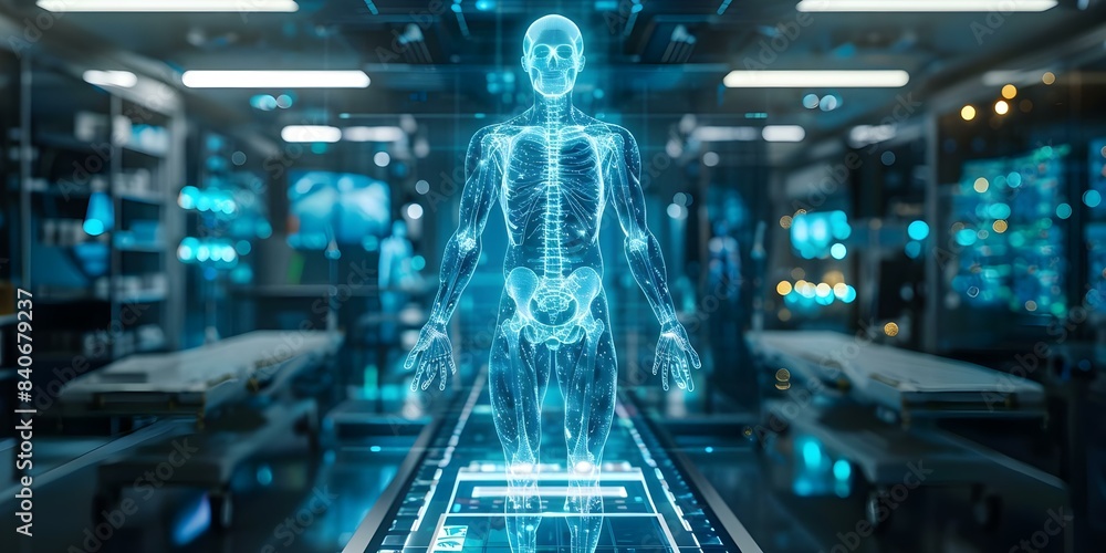 Futuristic holographic fullbody scan of human anatomy in healthcare ...