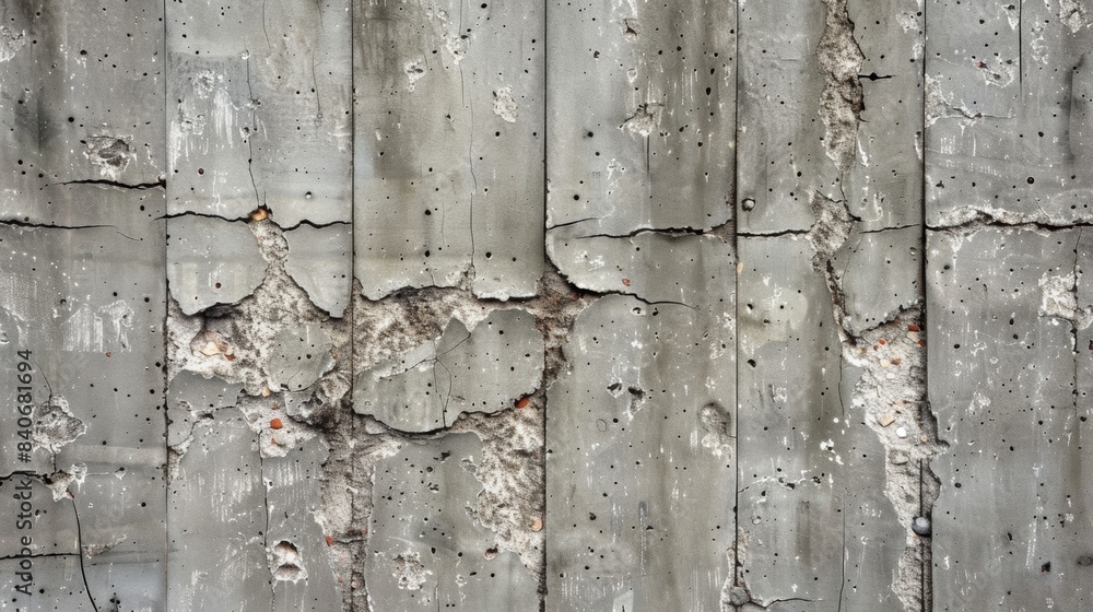 Highresolution image of a concrete fence with visible cracks and chips ...