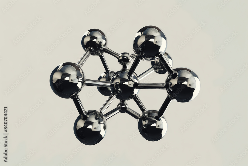 Create an illustration of a molecular structure, chemistry theme, front ...