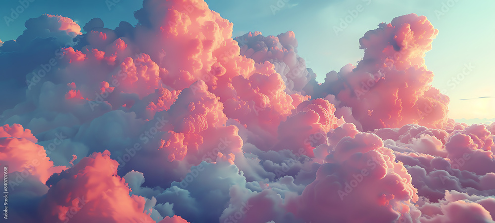Render a depiction of volumetric clouds, weather phenomenon theme, top ...
