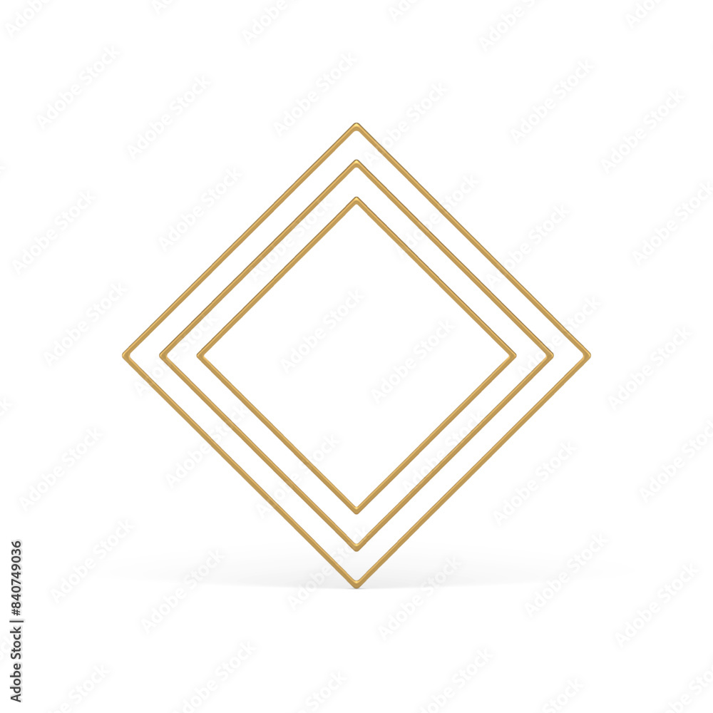 Rhombus golden level frame four side angular mathematical boundary edge ...