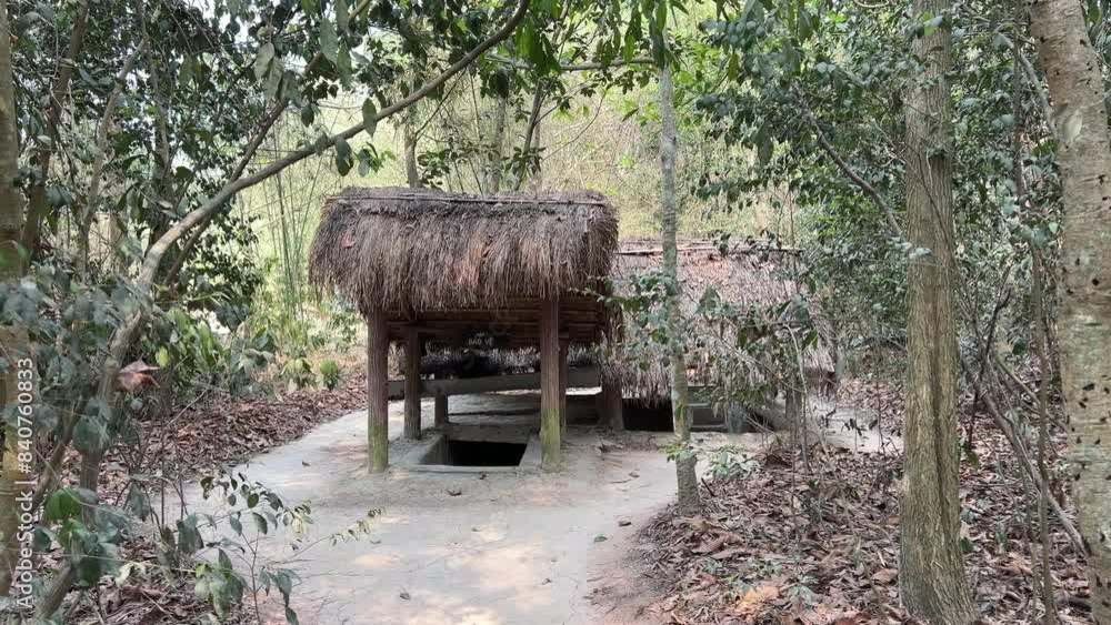 Vidéo Stock dungeon entrance tunnel camouflaged Cu Chi tunnels were the ...
