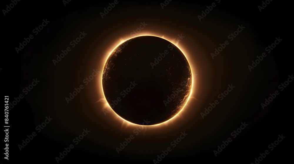 Solar eclipse image with the moon blocking the sun and the sky filled ...