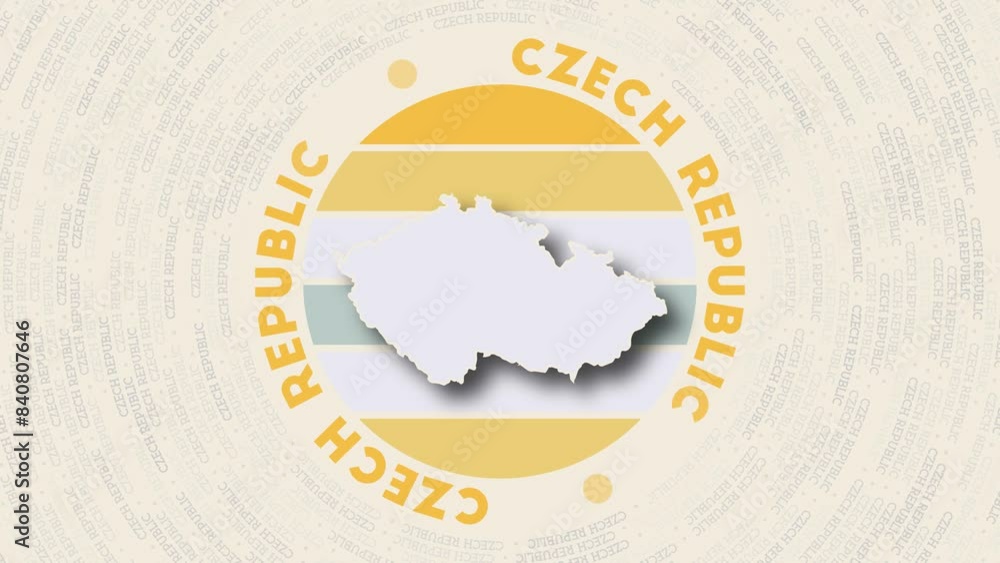 Czech Republic logo intro. Badge with the circular name and map of ...