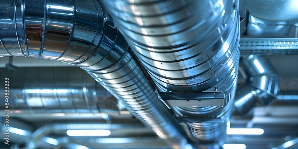 Setting up ventilation ducts for an air circulation system. Concept ...