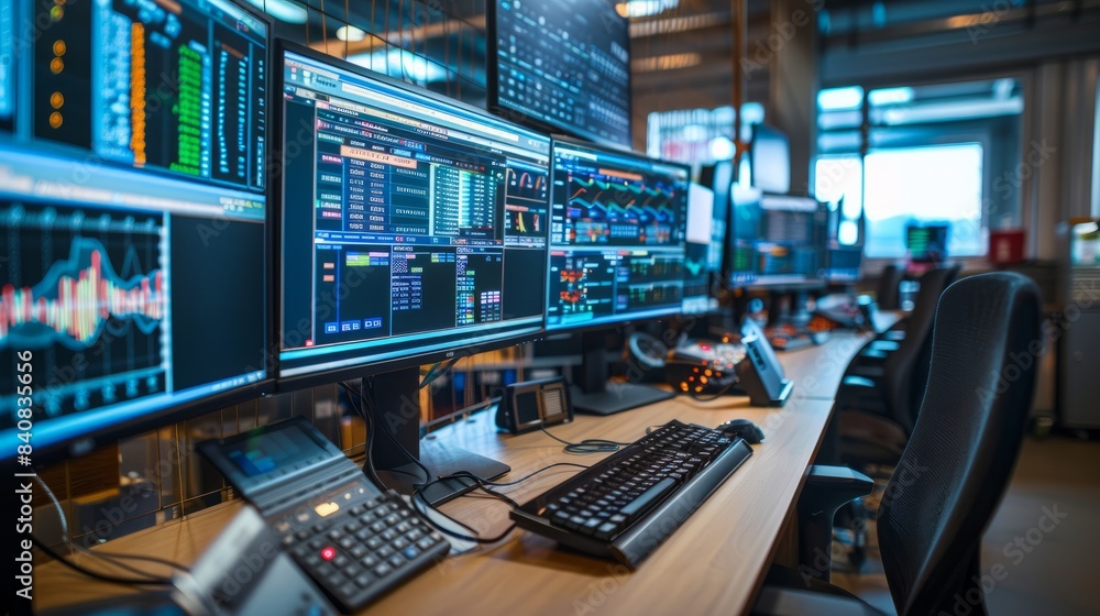 Highangle photo of the logistics coordinators workspace with multiple ...