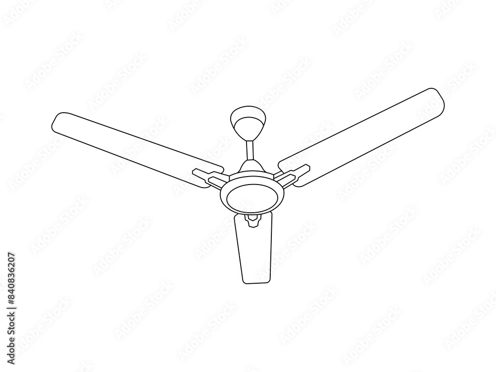 Ceiling Fan Outline icon vector. Ceiling Fan vector design and ...