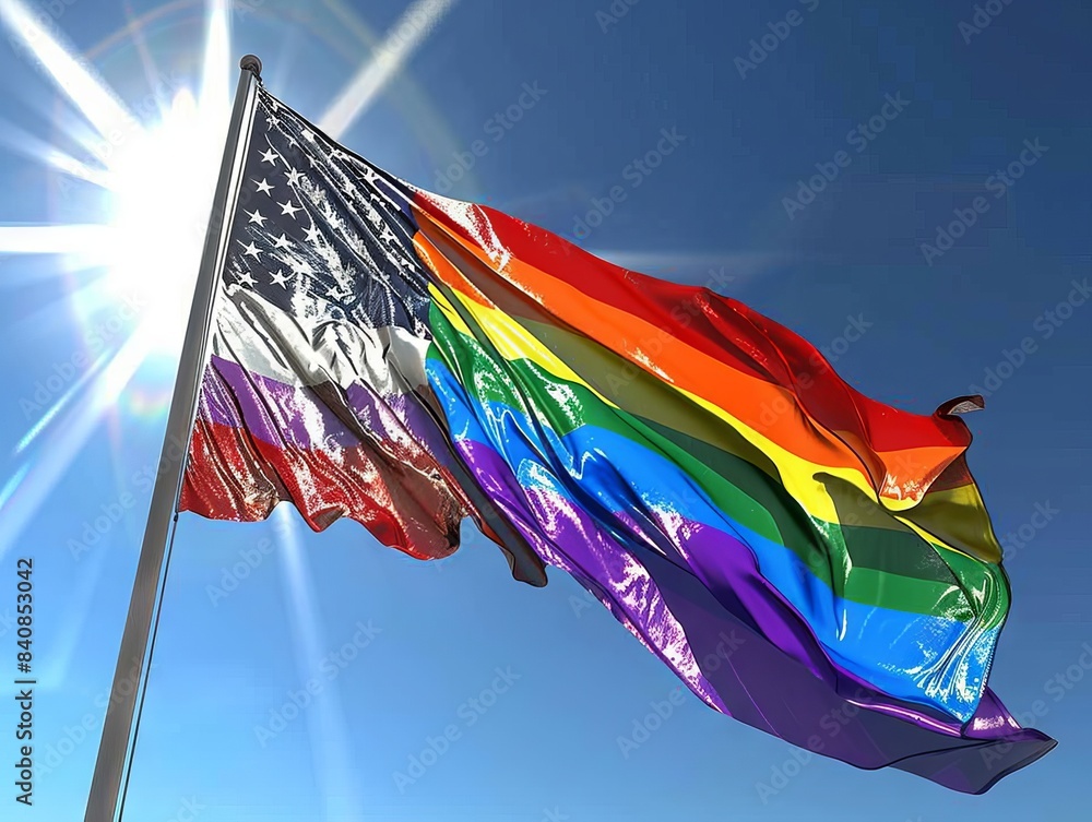 Rainbow flag, a symbol of support for equality, freedom and inclusion ...