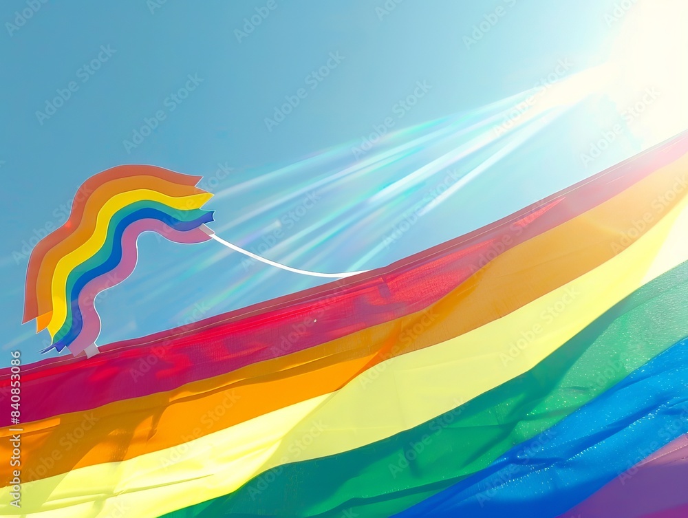 Rainbow flag, a symbol of support for equality, freedom and inclusion ...