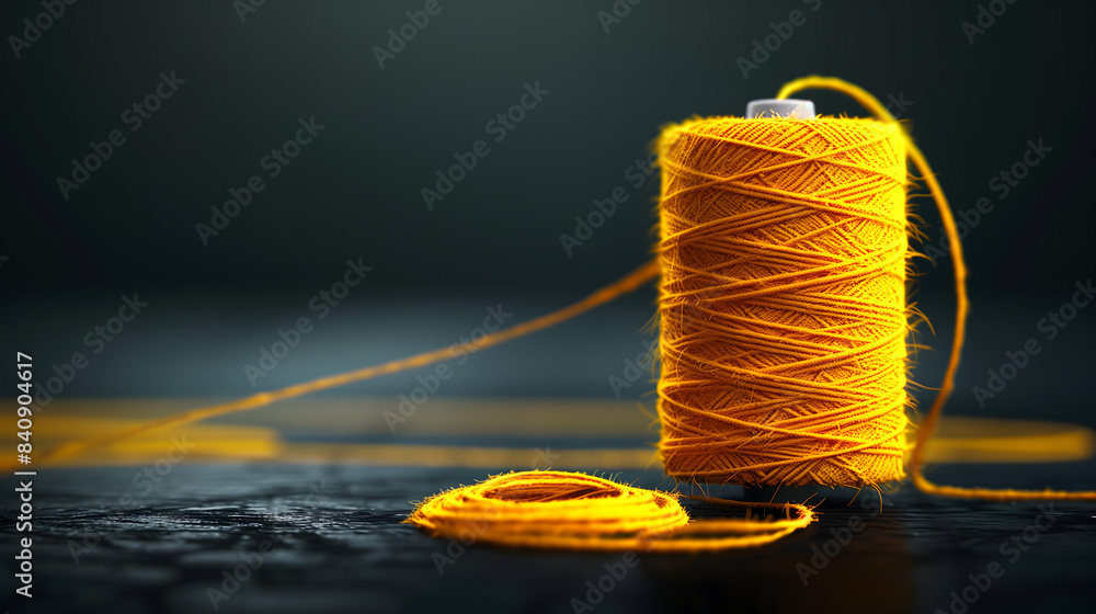 Bobinas de hilo de color amarillo Stock Illustration | Adobe Stock