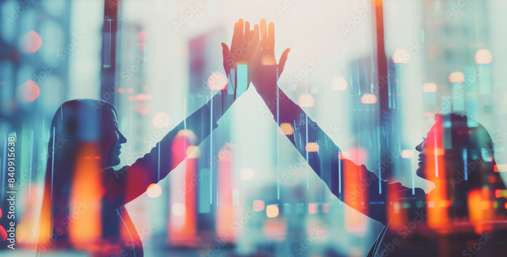 Professional business team Clapping hands to celebrate success in the ...