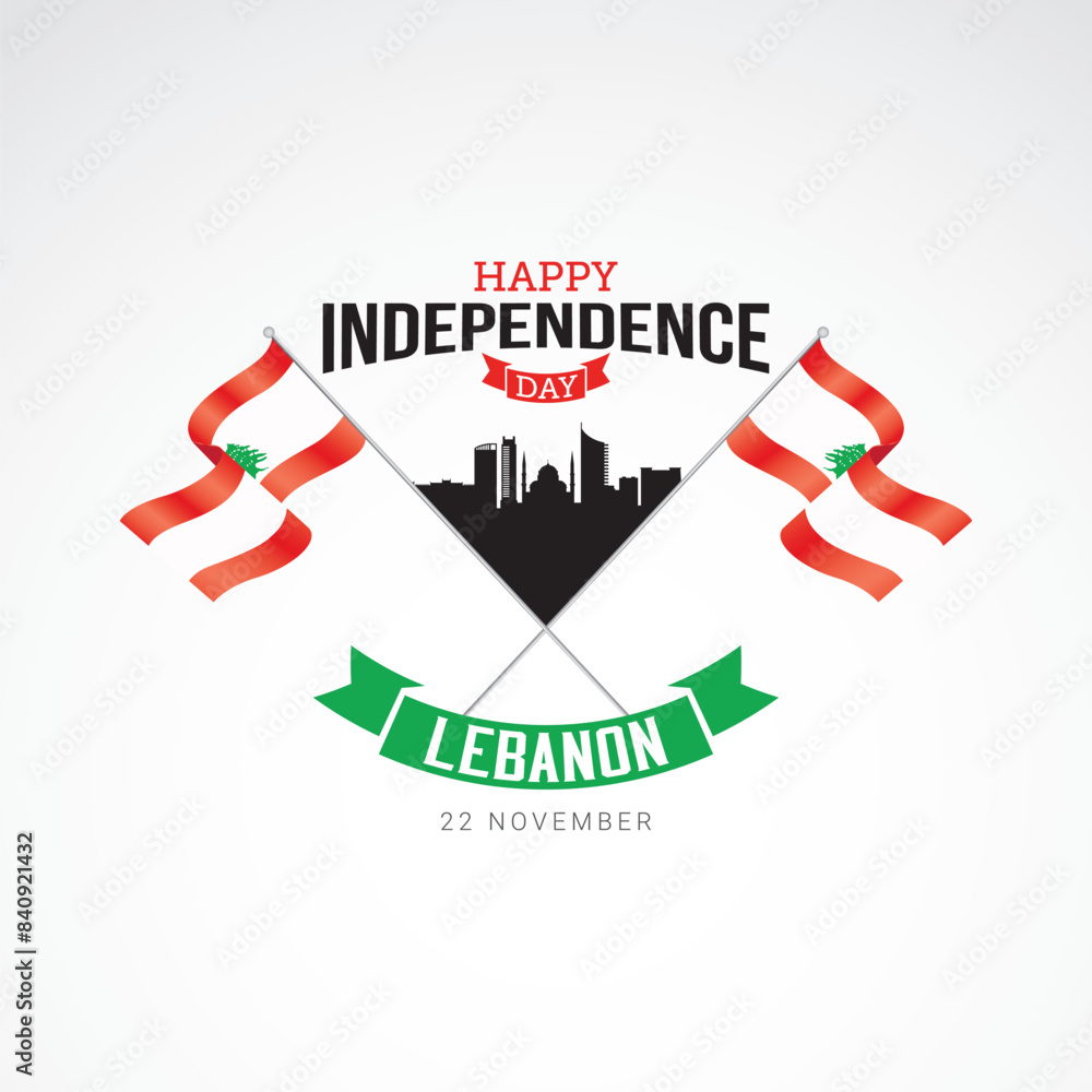 Happy national day of Lebanon vector illustration. Happy national day ...