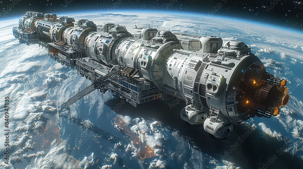 space elevator terminal on Earth where passengers board capsules for ...
