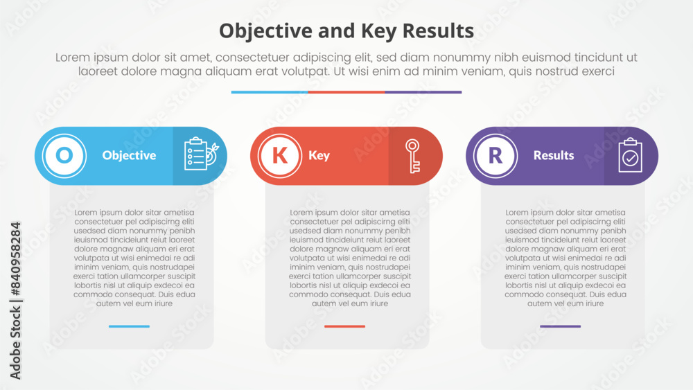 OKR objectives and key results framework infographic concept for slide ...