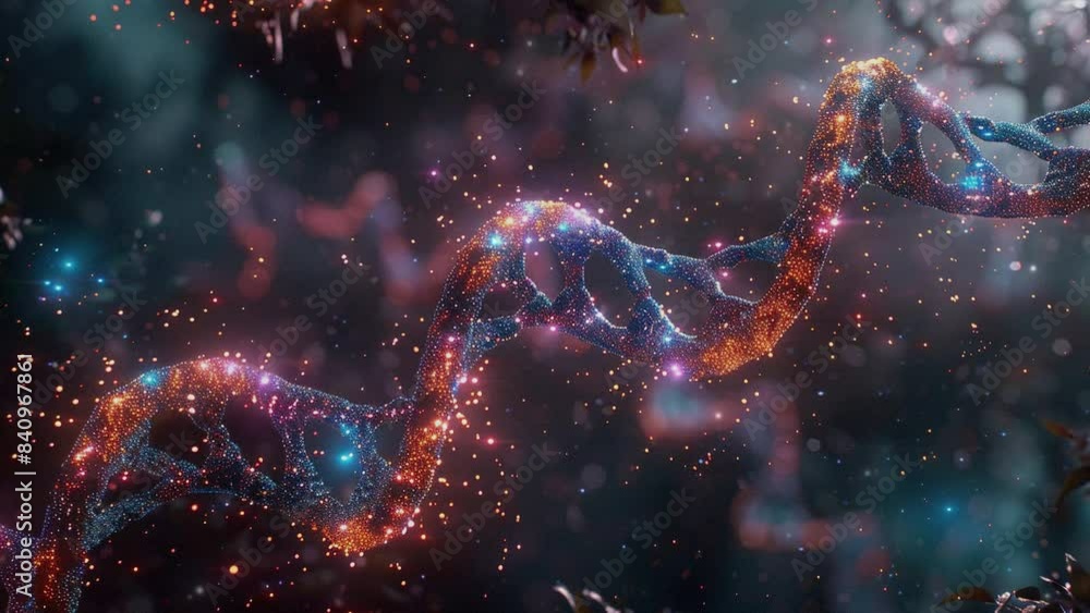 3d render of DNA structure. DNA molecules. Formation of a molecular ...