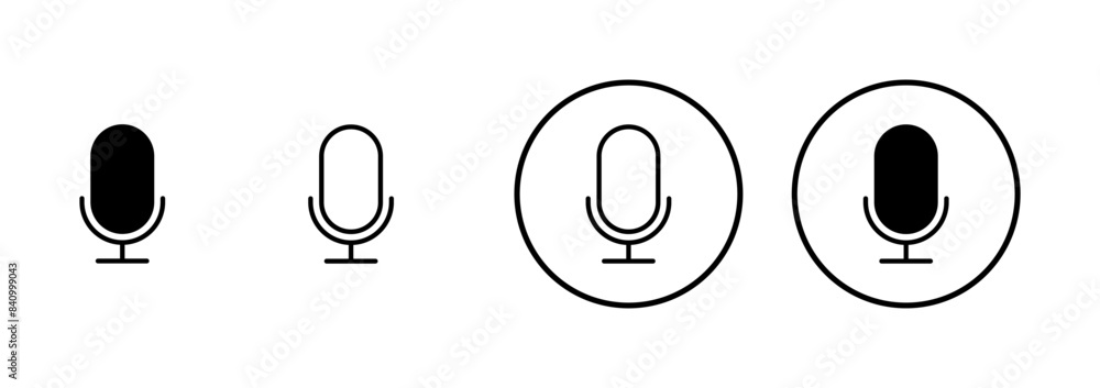 Microphone Icon vector isolated on white background. Mic sign. Karaoke ...