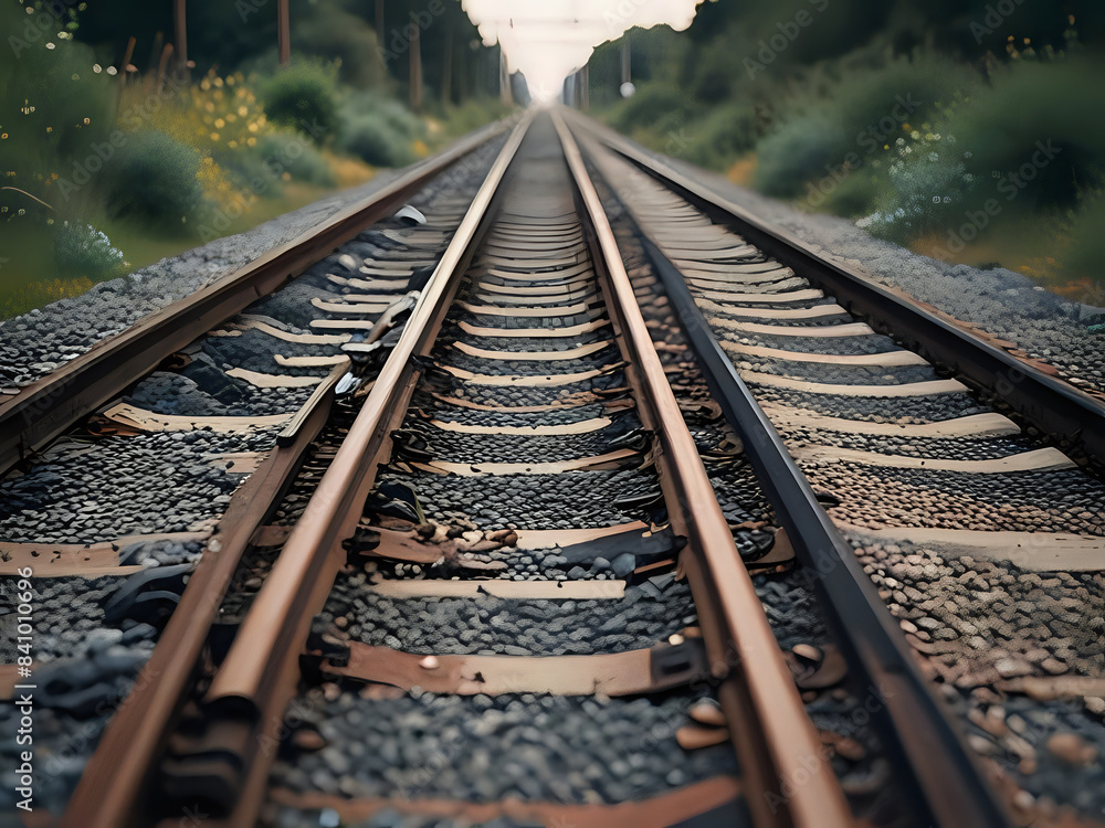a side view of the railroad track, pictures of beautiful,Long shot ...