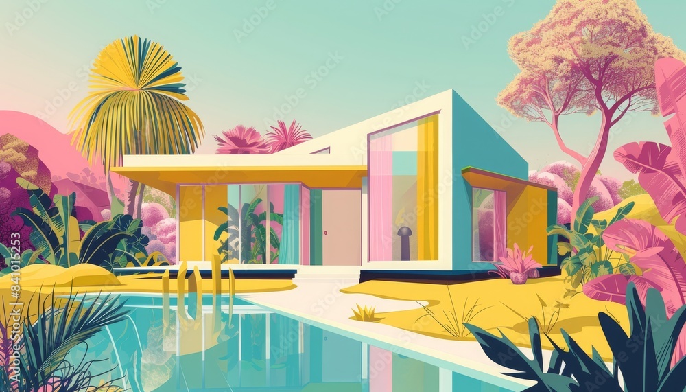 A vibrant house exterior concept blending art and digital paint 🎨🏠 ...