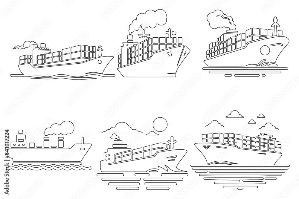 Illustrative Set of Vector Graphics Featuring Various Types of Carrier ...