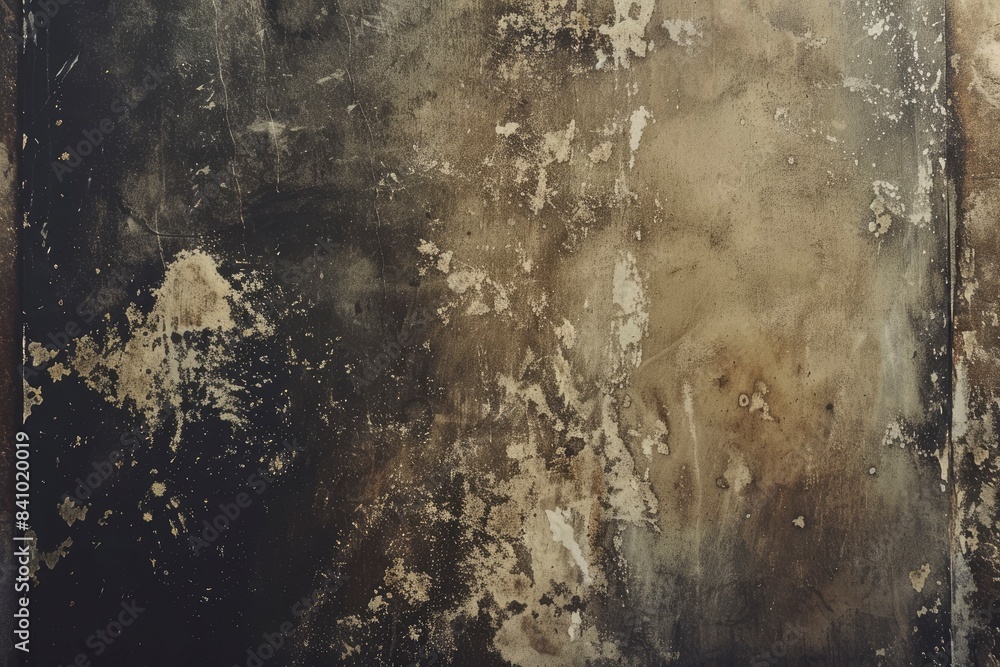 Blank aged paper sheet as old dirty frame background with dust and ...