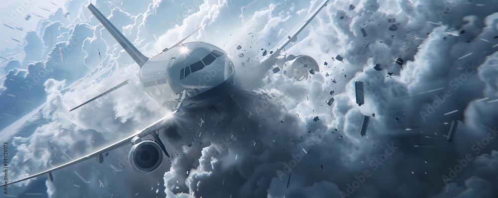 Airplane caught in severe turbulence, violent shaking, passengers in ...