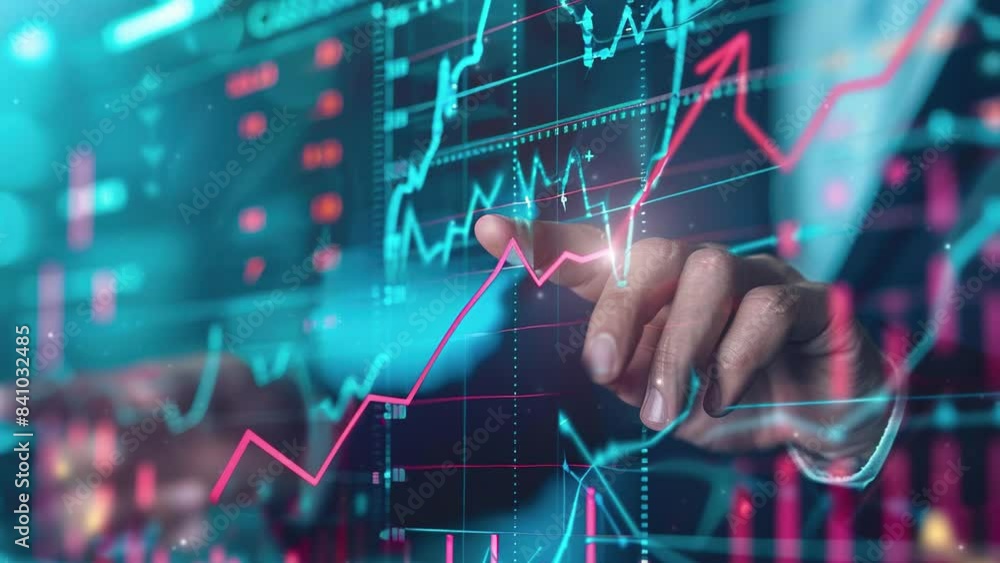 Stock market graphs. Graph with symbol. Business growth concept ...