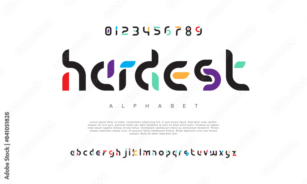Hardest creative geometric modern urban alphabet font. Digital abstract ...