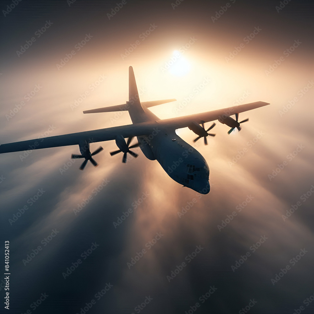 Lockheed Four-Engine Turboprop C130 Hercules Propeller American ...